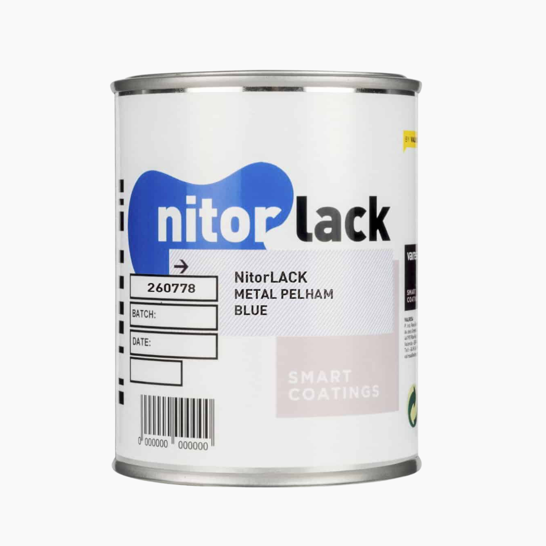 Nitorlack Nitrocellulose Can Metal Pelham Blue Finish 500mL